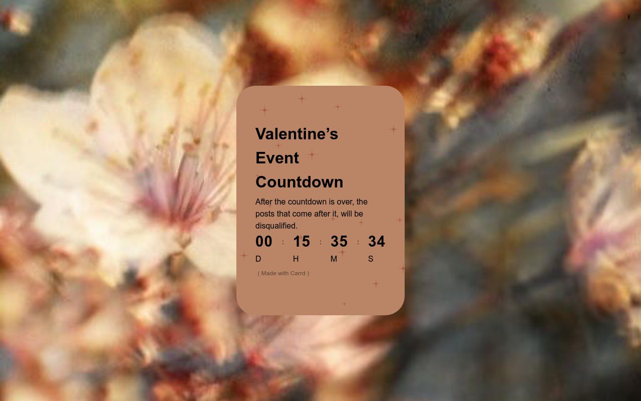 Countdown Valentine’s Event